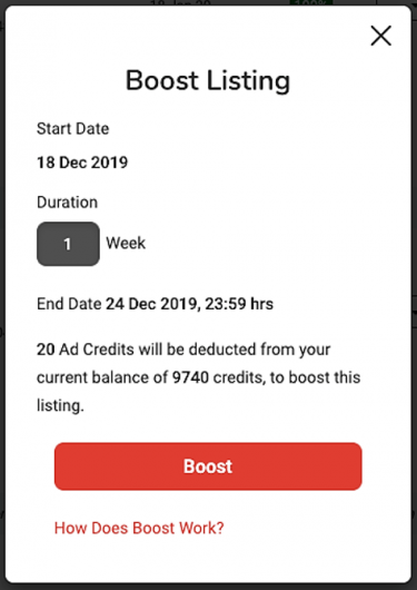 Changes on Boost booking functions
